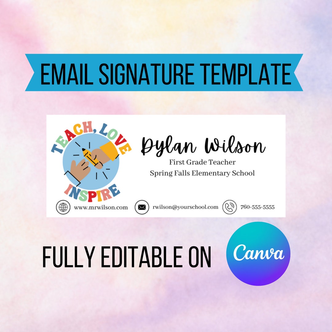 Teacher Email Signature, Email Template, Email Signature Teacher, Email ...