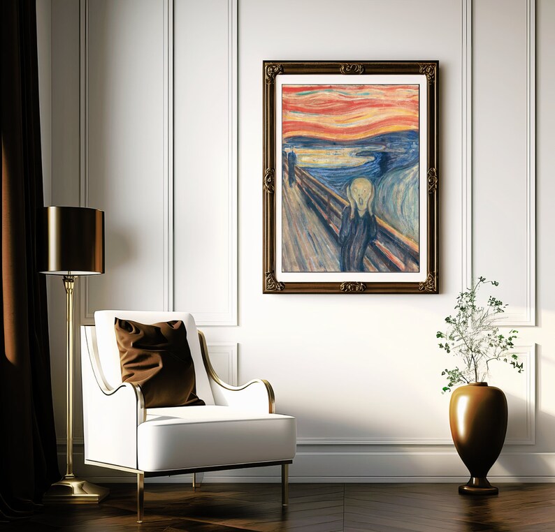 The Scream Painting, Digital Download, Famous Art Print, Wall Hanging ...