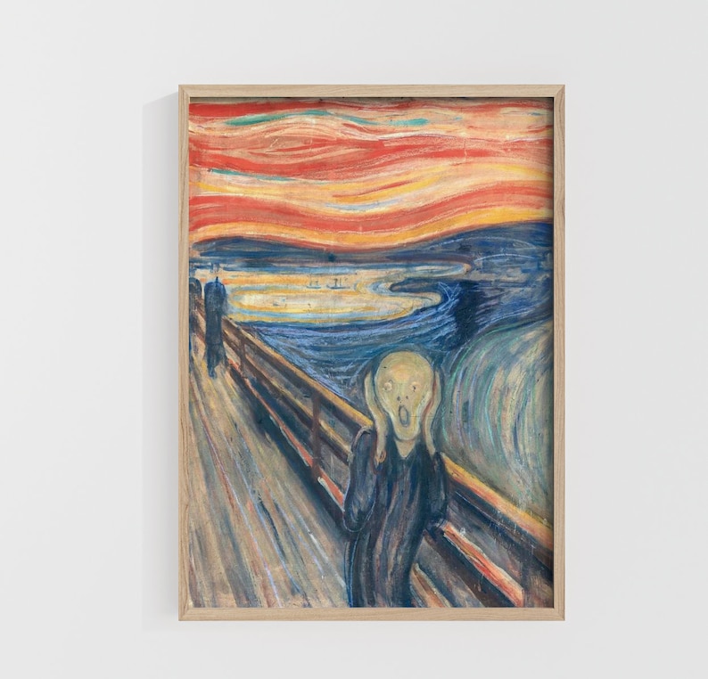 The Scream Painting, Digital Download, Famous Art Print, Wall Hanging ...