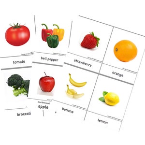 Fruits and Vegetables Bilingual Flashcards 水果與蔬菜主題 中英雙語圖咭 - Etsy