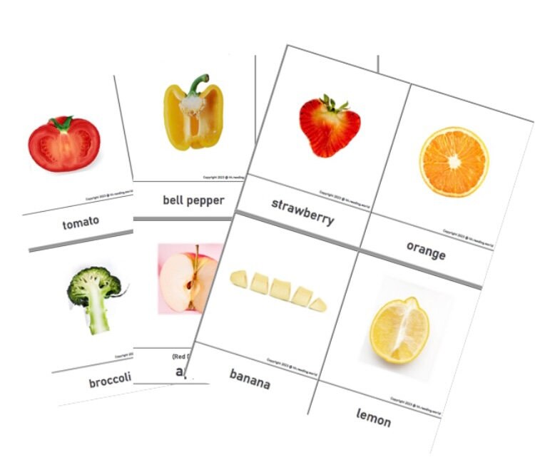 Fruits and Vegetables Bilingual Flashcards 水果與蔬菜主題 中英雙語圖咭 - Etsy
