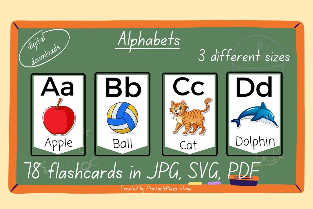 Alphabet Flashcards, High-quality Montessori Alphabet Cards, Toddlers ...