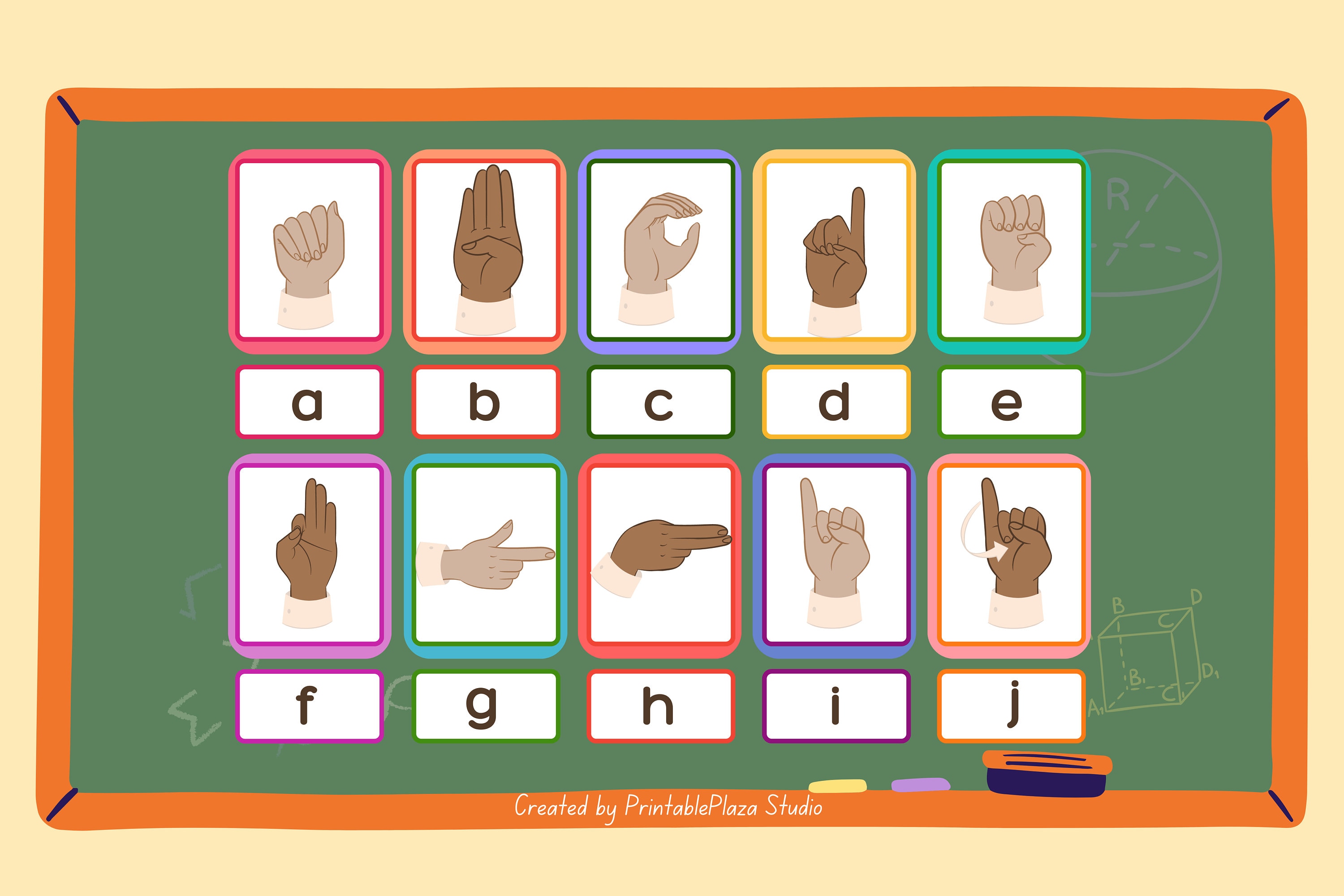 Printable ASL Sign Language Flash Cards ASL Flashcards Montessori Cards ...