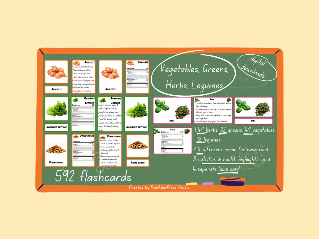 Vegetables Flashcards for Kids Plant Identification Flashcards ...