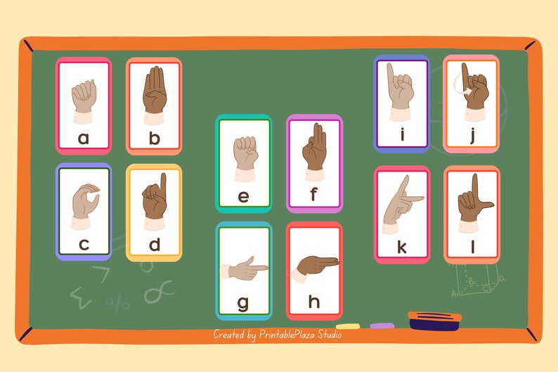 Printable ASL Sign Language Flash Cards ASL Flashcards Montessori Cards ...