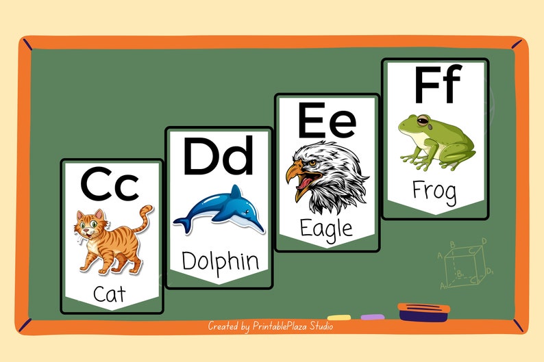 Tarjetas didácticas del alfabeto animal, tarjetas del alfabeto ...