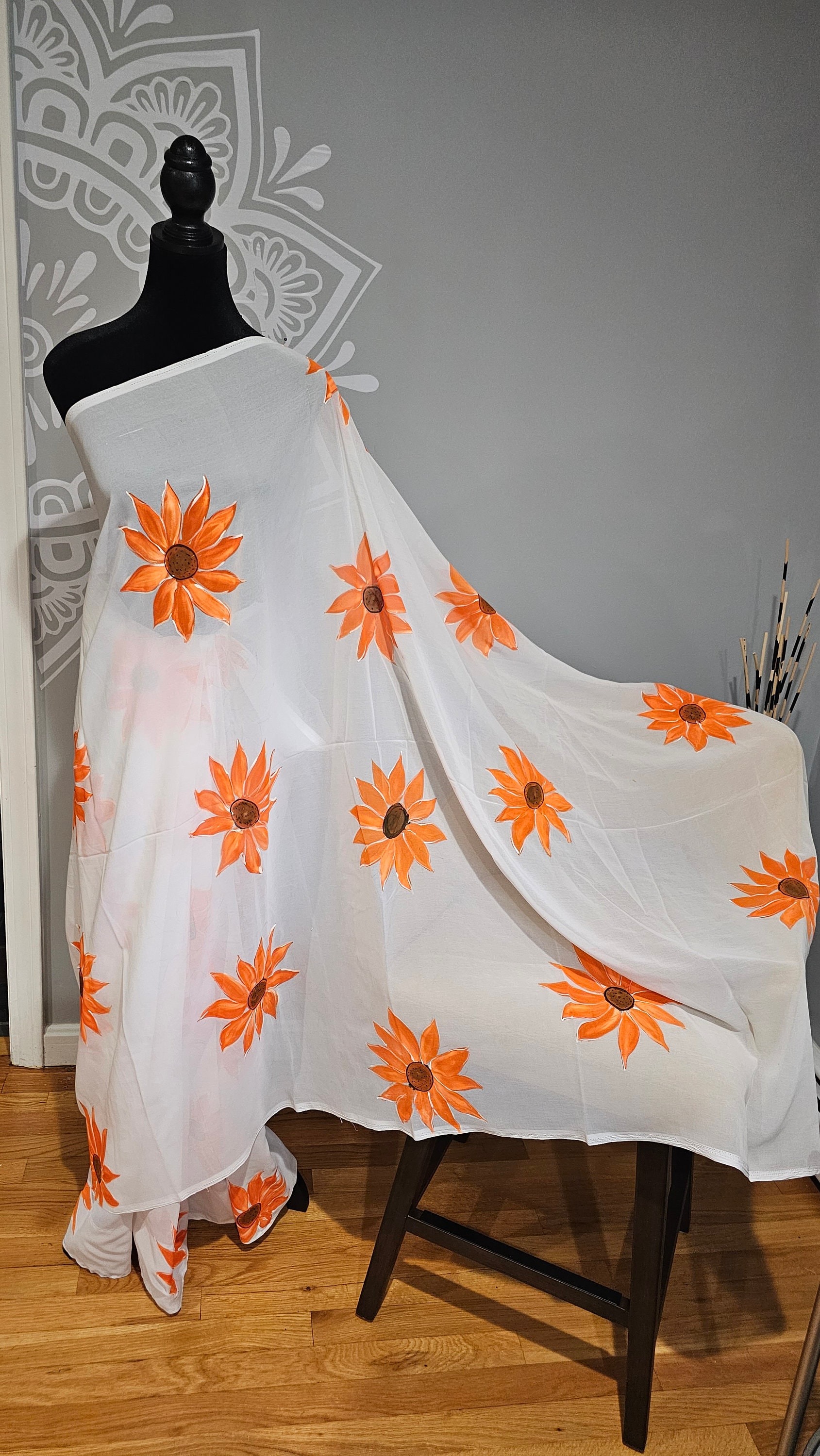 Handpainted Saree - Etsy