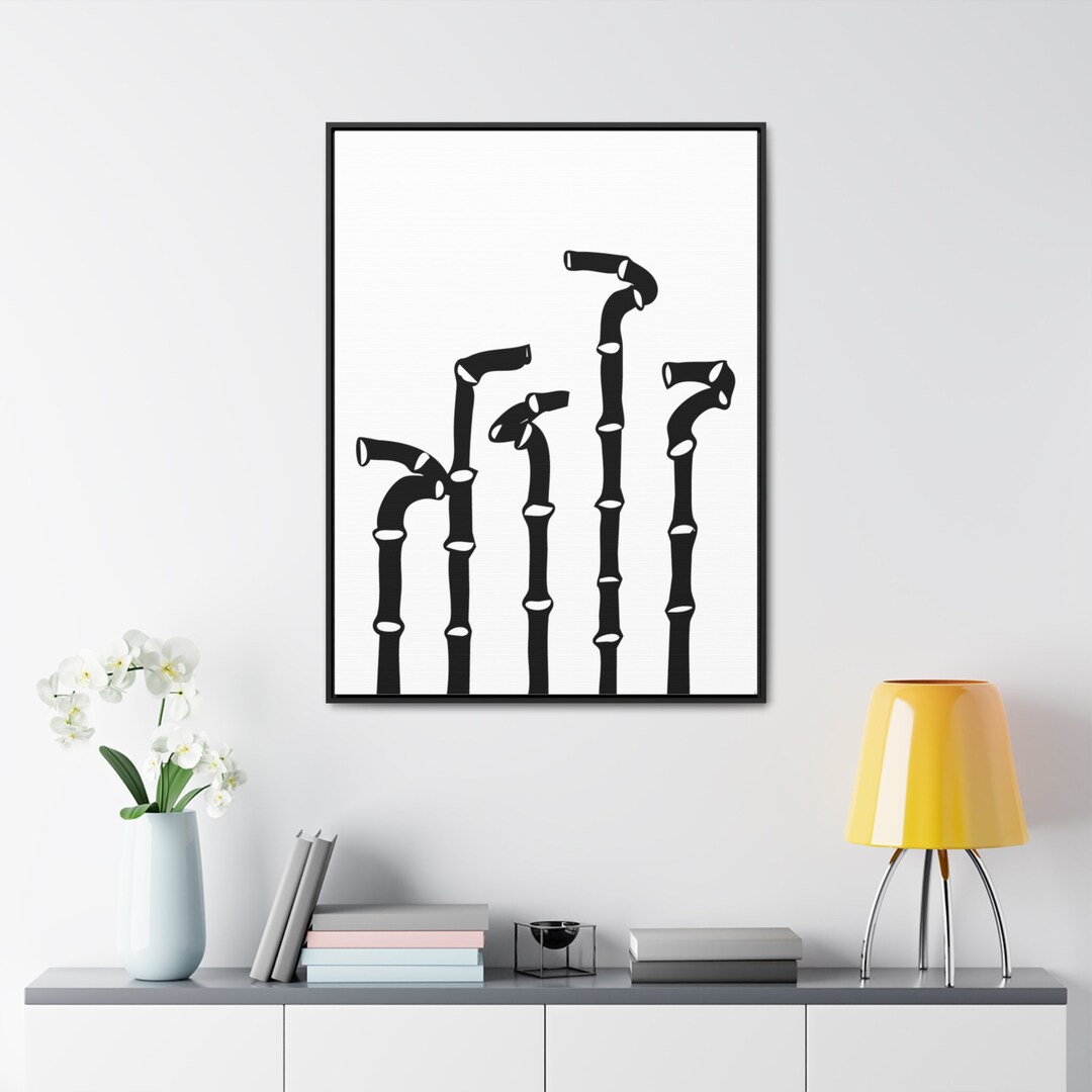 Minimalist Lucky Bamboo Design Print, Gallery Canvas Wraps, Vertical ...