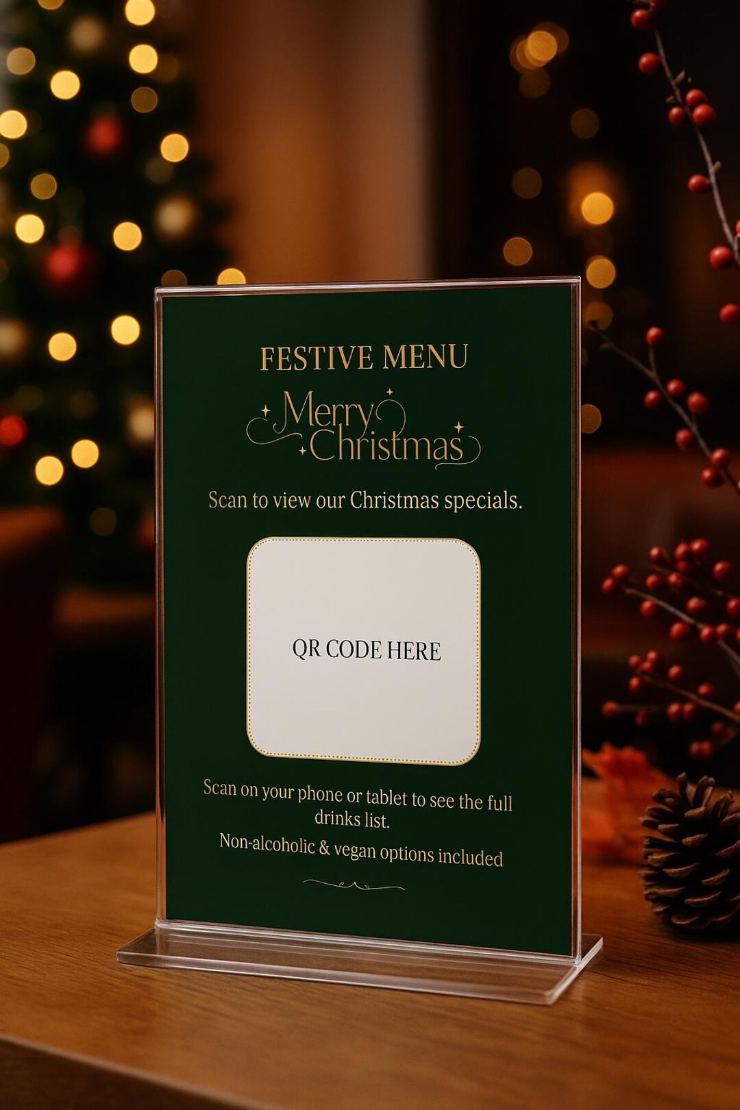 Christmas QR Code Template Editable - Green - Etsy
