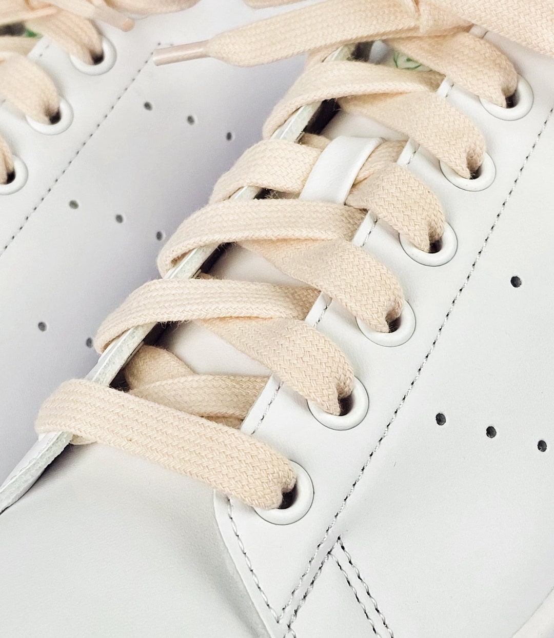 Cream White Cotton Shoelaces Cream White Flat Shoelaces for Trainers ...