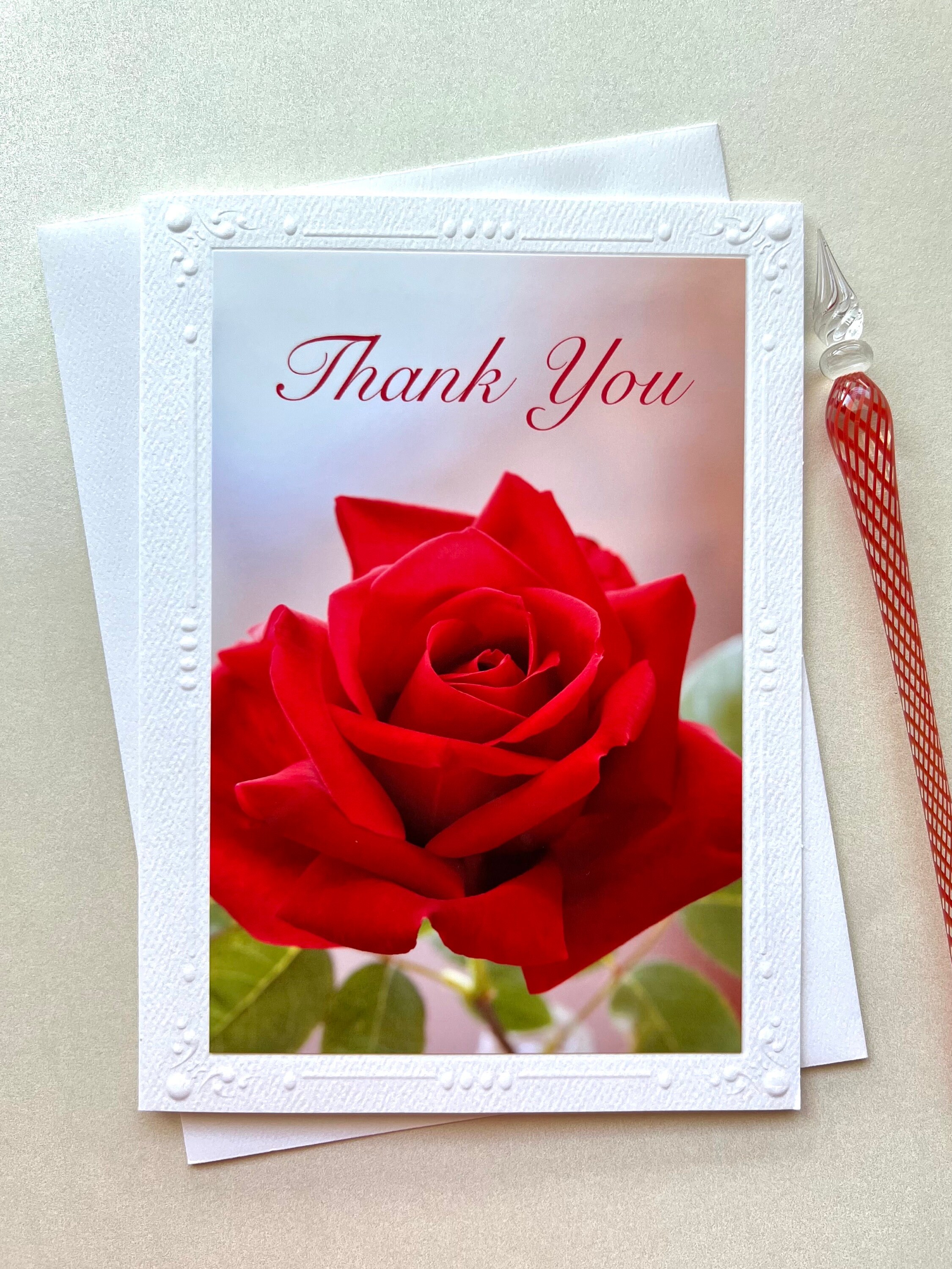 Rose Flower Thank You Cards Flower Photo Cards - Etsy