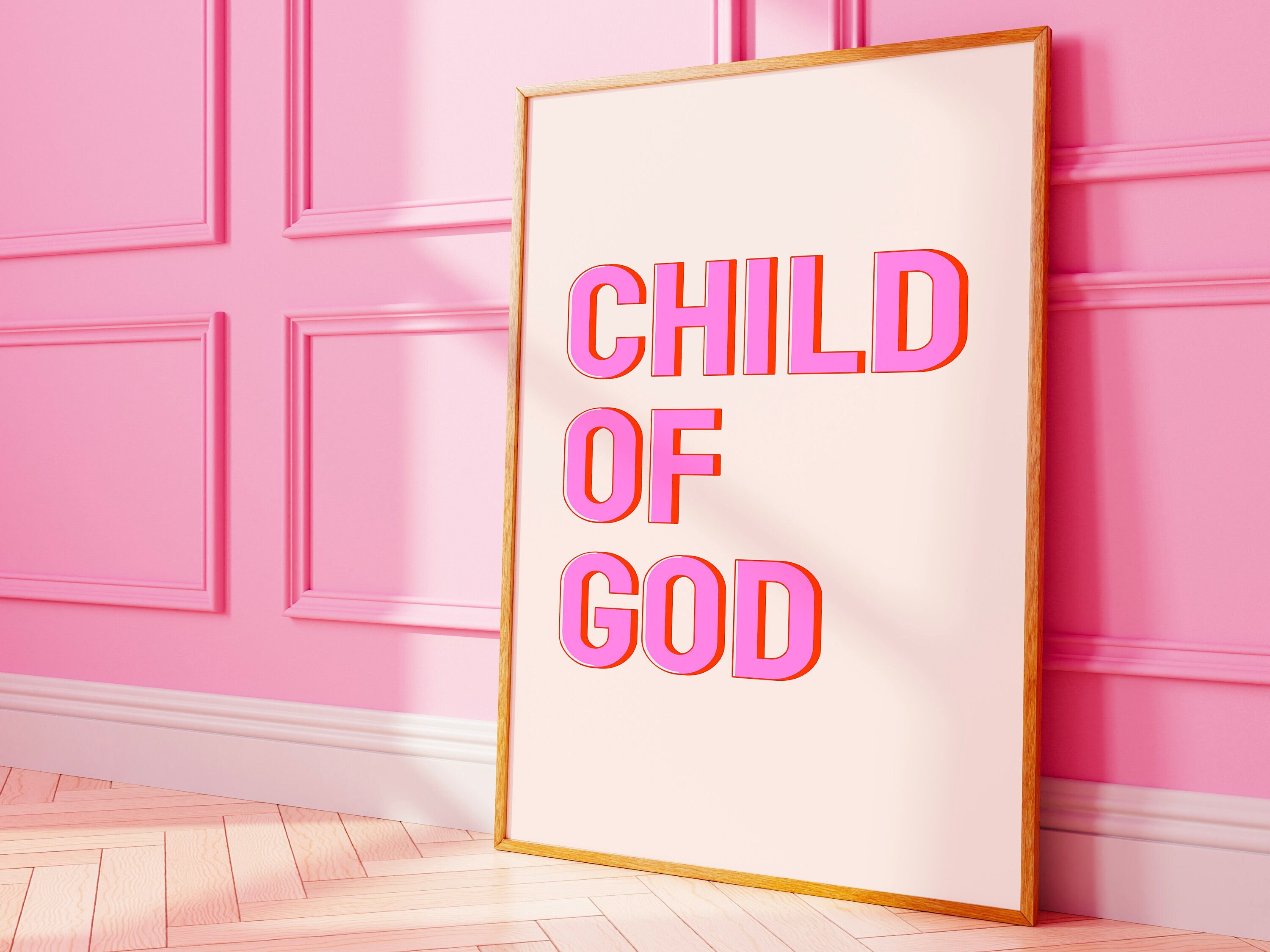 Child of God Poster Pink Christian Wall Art, Girls - Etsy