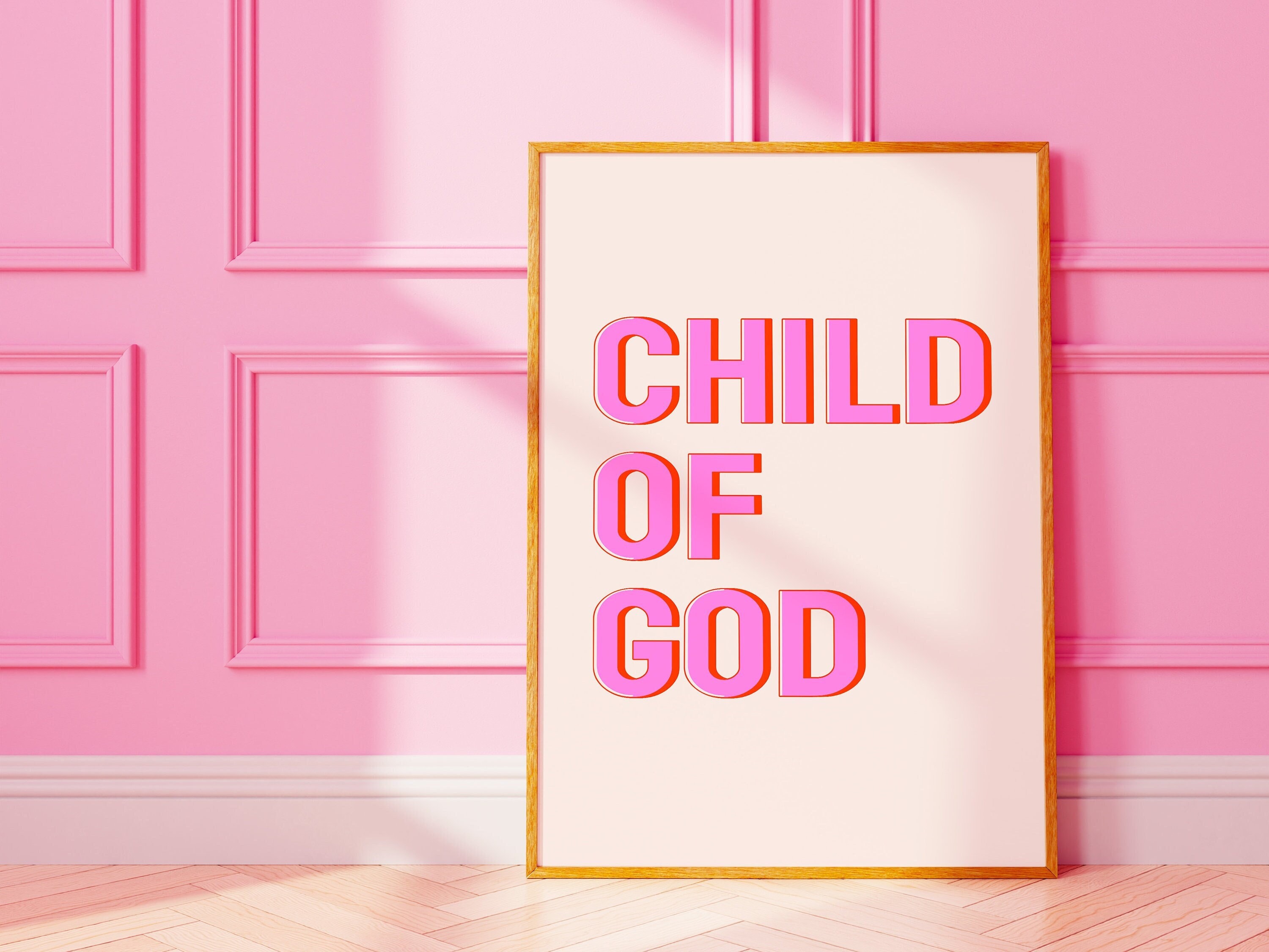 Child of God Poster Pink Christian Wall Art, Girls - Etsy