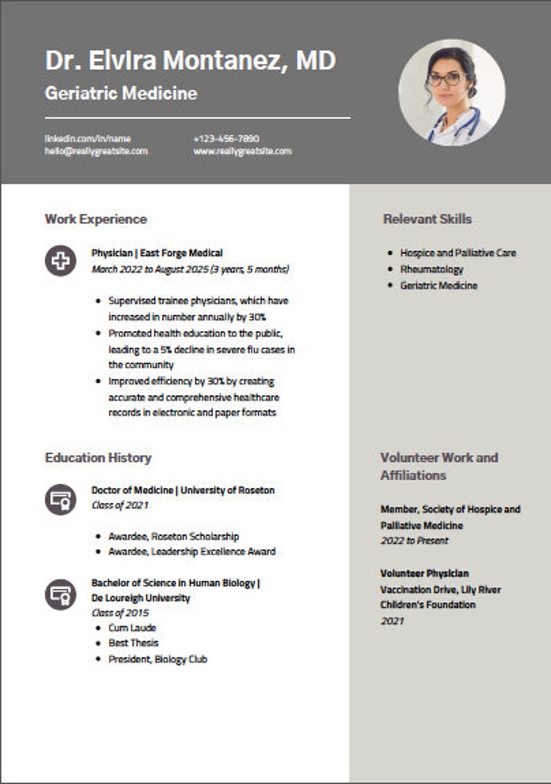 Editable CV Template - Etsy