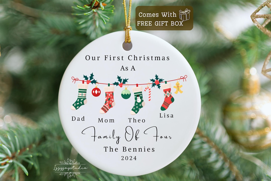 Our First Christmas as A Family Ornament, Family of Four Christmas ...