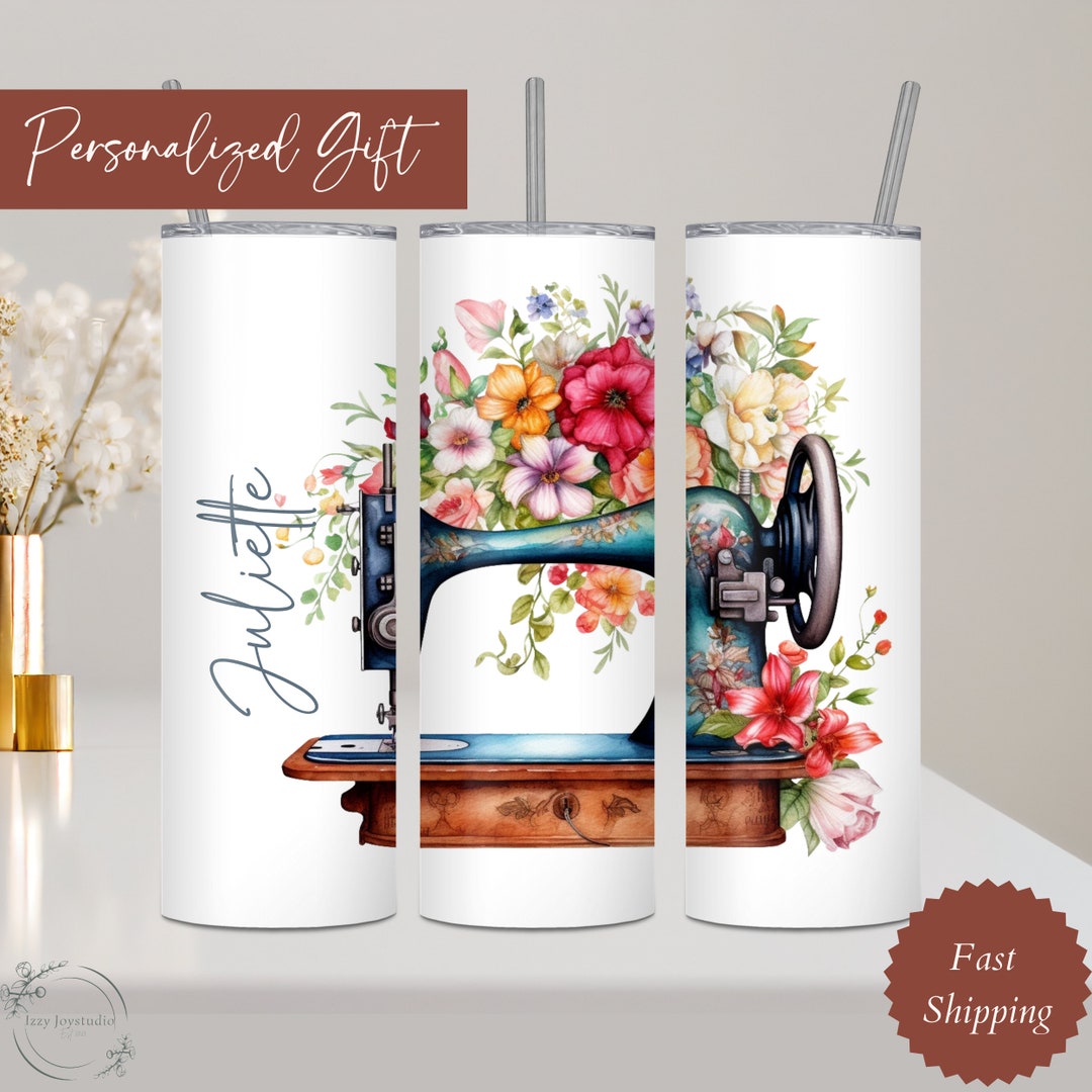 Personalized Sewing Tumbler Custom Sewing Travel Cup With Lid and Straw ...