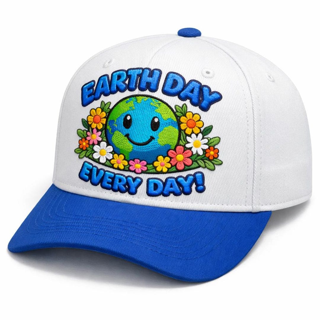 Custom Embroidered Earth Day Every Day Hat, Cute Planet Flower Cap, Eco ...