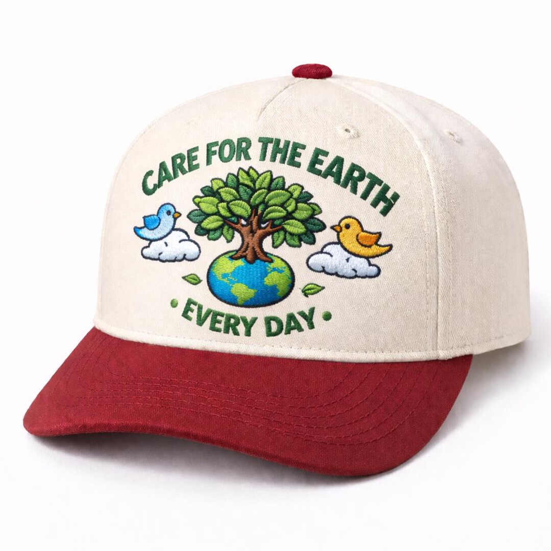 Custom Embroidered Earth Day Hat Care for the Earth Cap, Every Day Eco ...