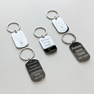 Custom Laser Engraved Stainless Steel Keychain, Personalized Gift - Etsy