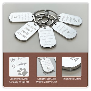 Custom Laser Engraved Stainless Steel Keychain, Personalized Gift - Etsy