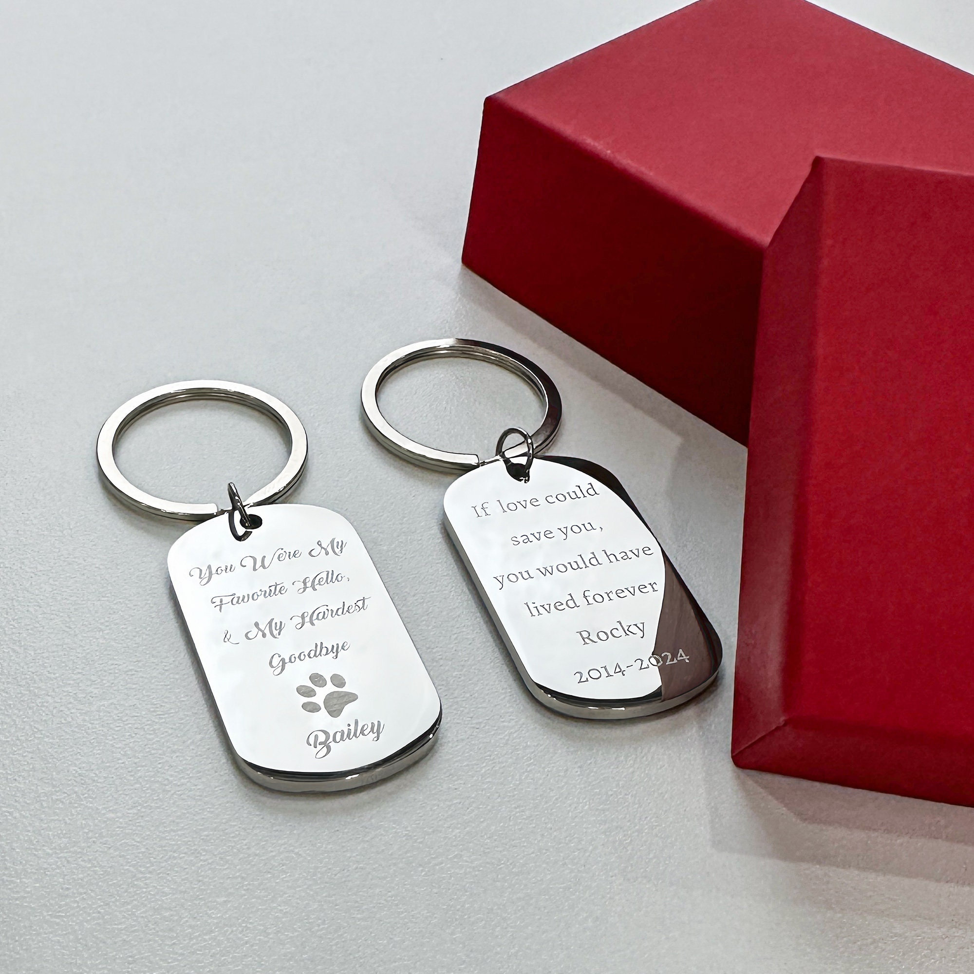 Custom Laser Engraved Stainless Steel Keychain, Personalized Gift - Etsy