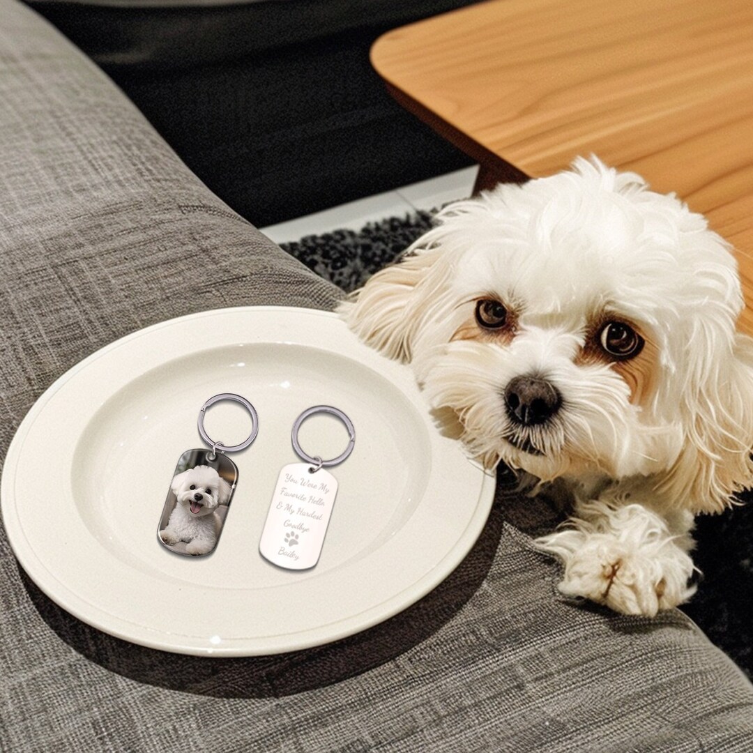 Custom Dog Photo Keyring, Cat Picture Keychains, Keyring for Pet Loss ...