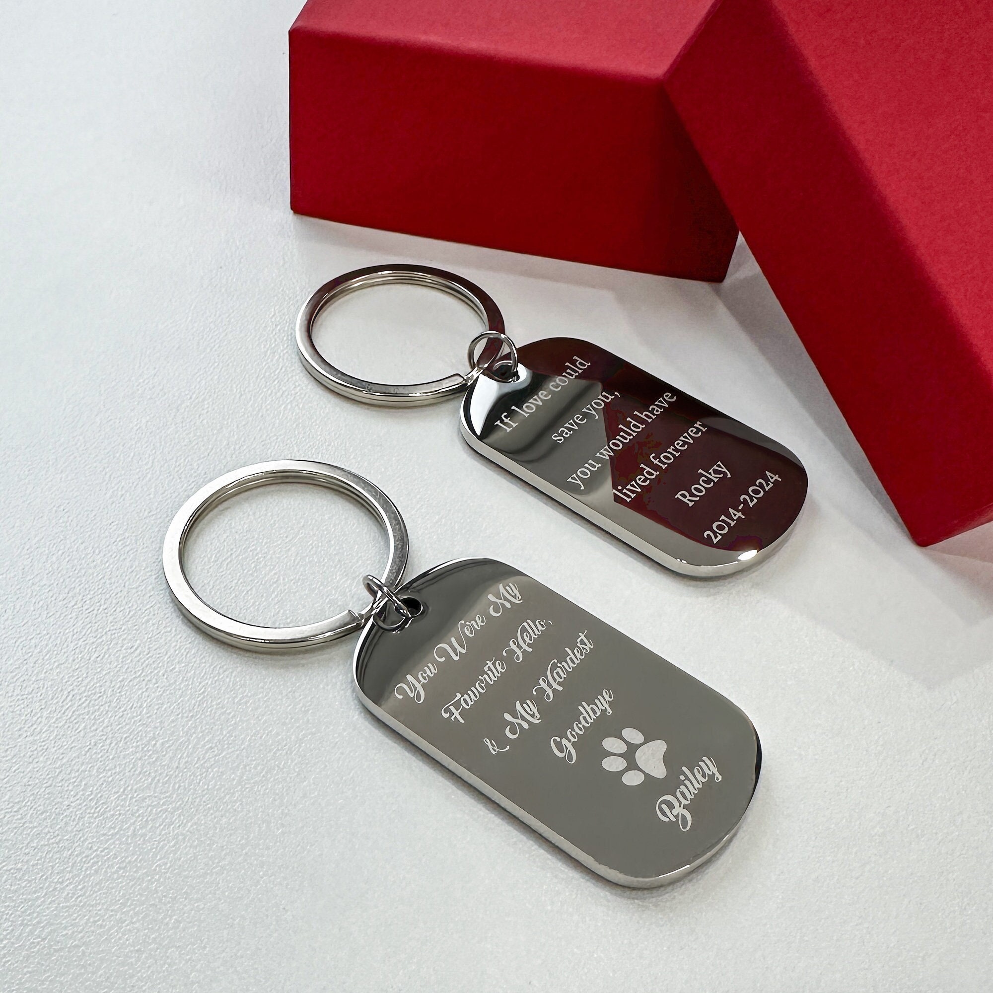 Custom Laser Engraved Stainless Steel Keychain, Personalized Gift - Etsy