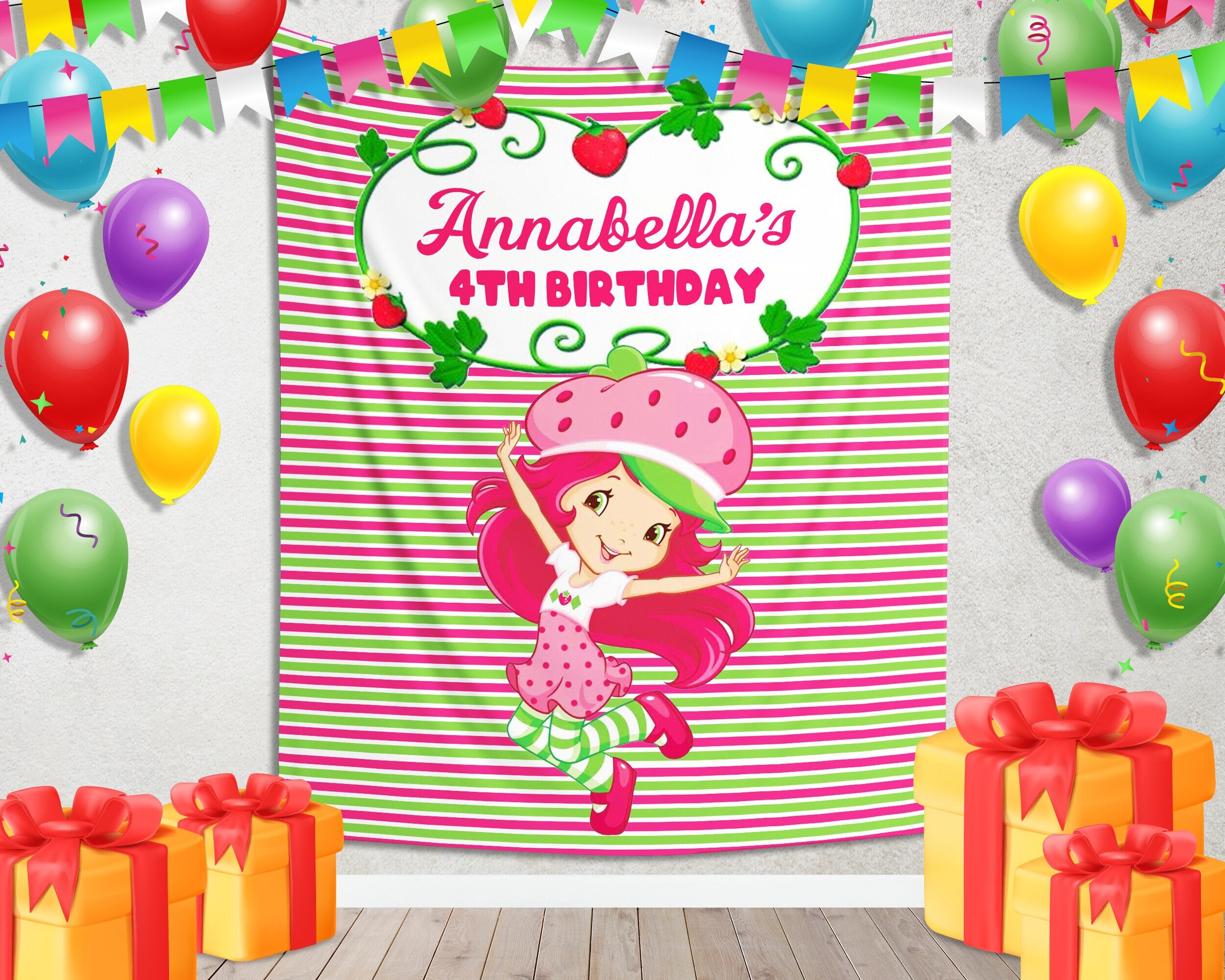 Strawberry Shortcake Backdrop