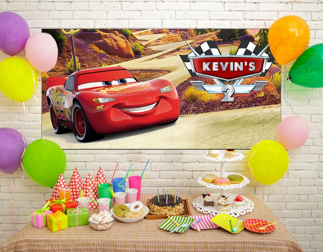 Cars Birthday Lightning Mcqueen Birthday Banner Custom Cars - Etsy