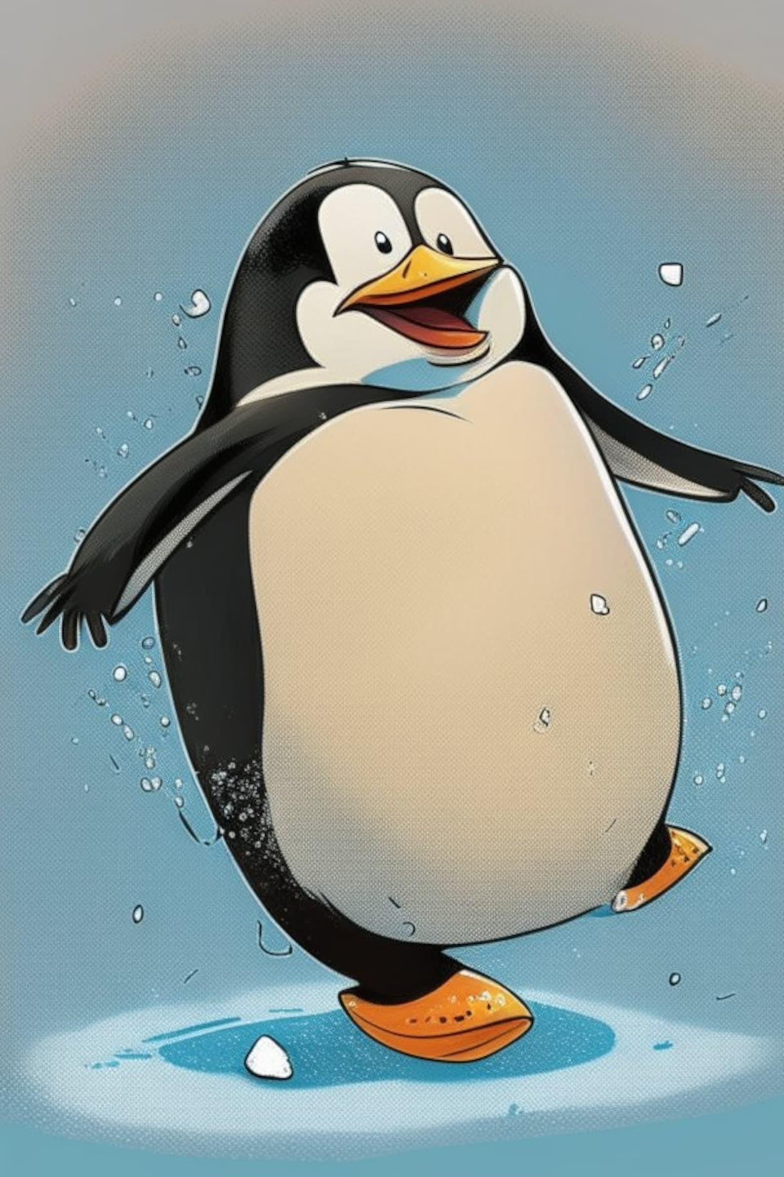 Cartoon Penguin Bubble-free Stickers - Etsy