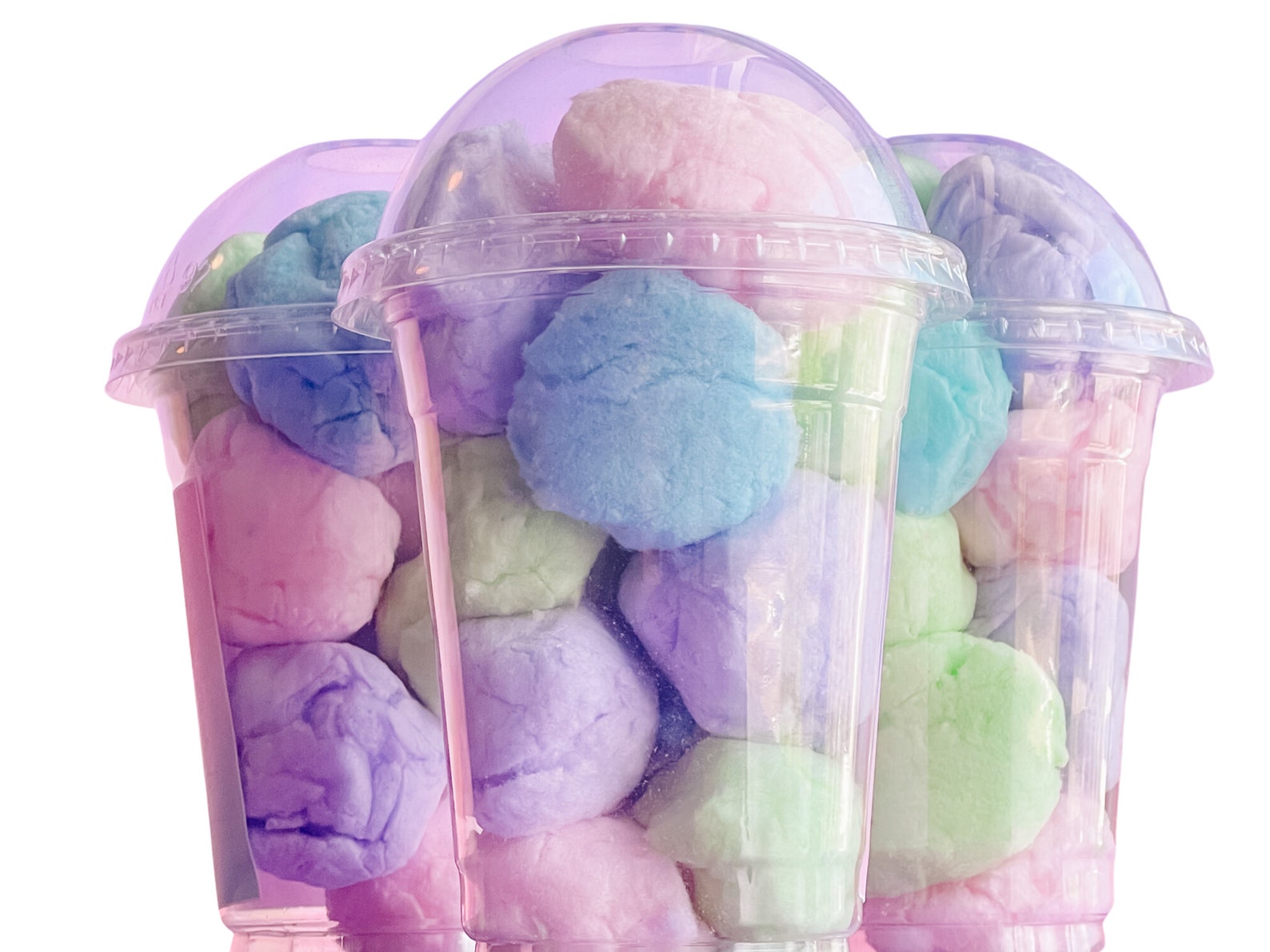 Cotton Candy Cups With Lid Cotton Candy Balls in Dome Cup Dome Cup ...