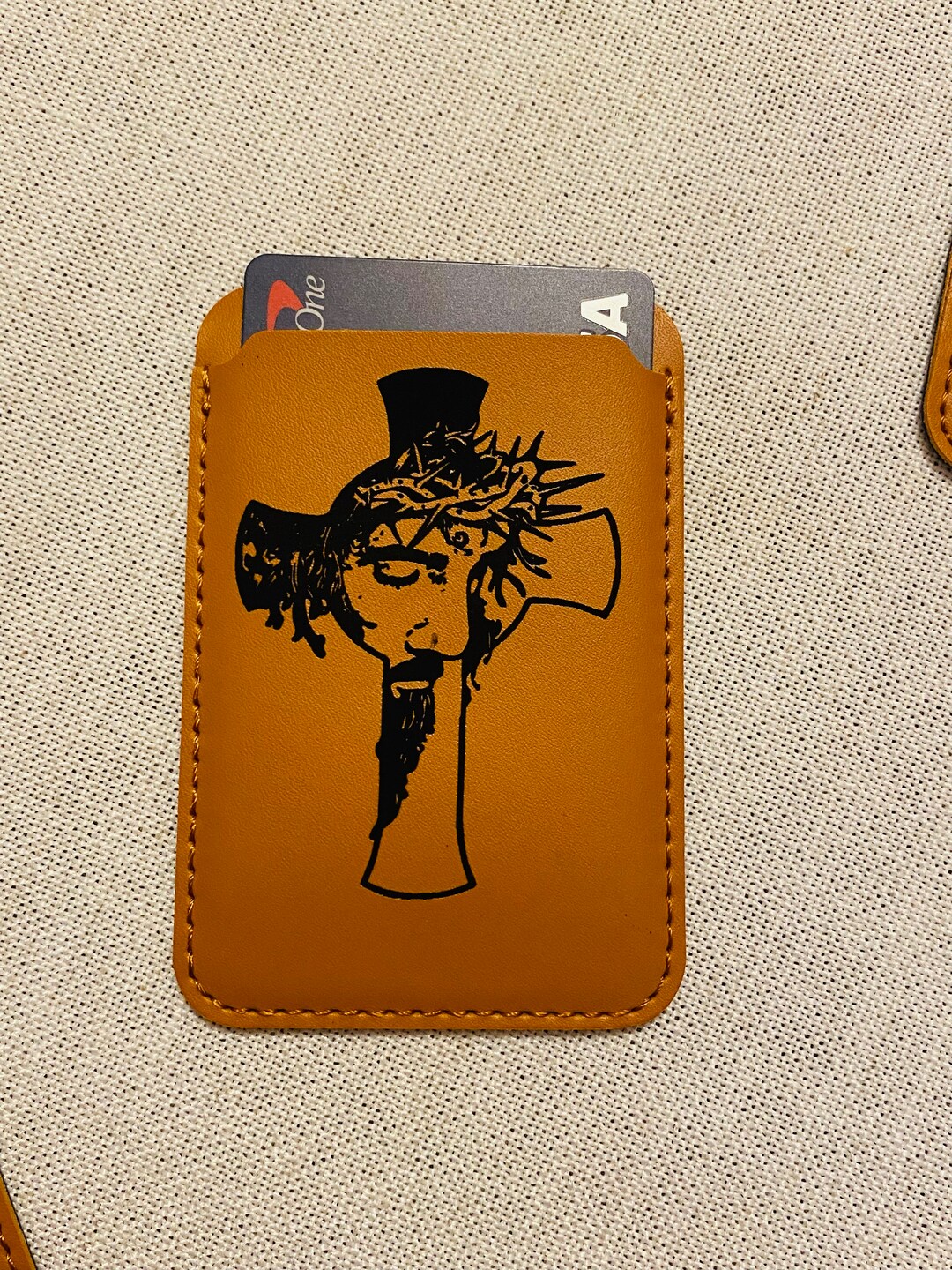 Jesus & Cross Leather Wallet - Adhesive - Etsy