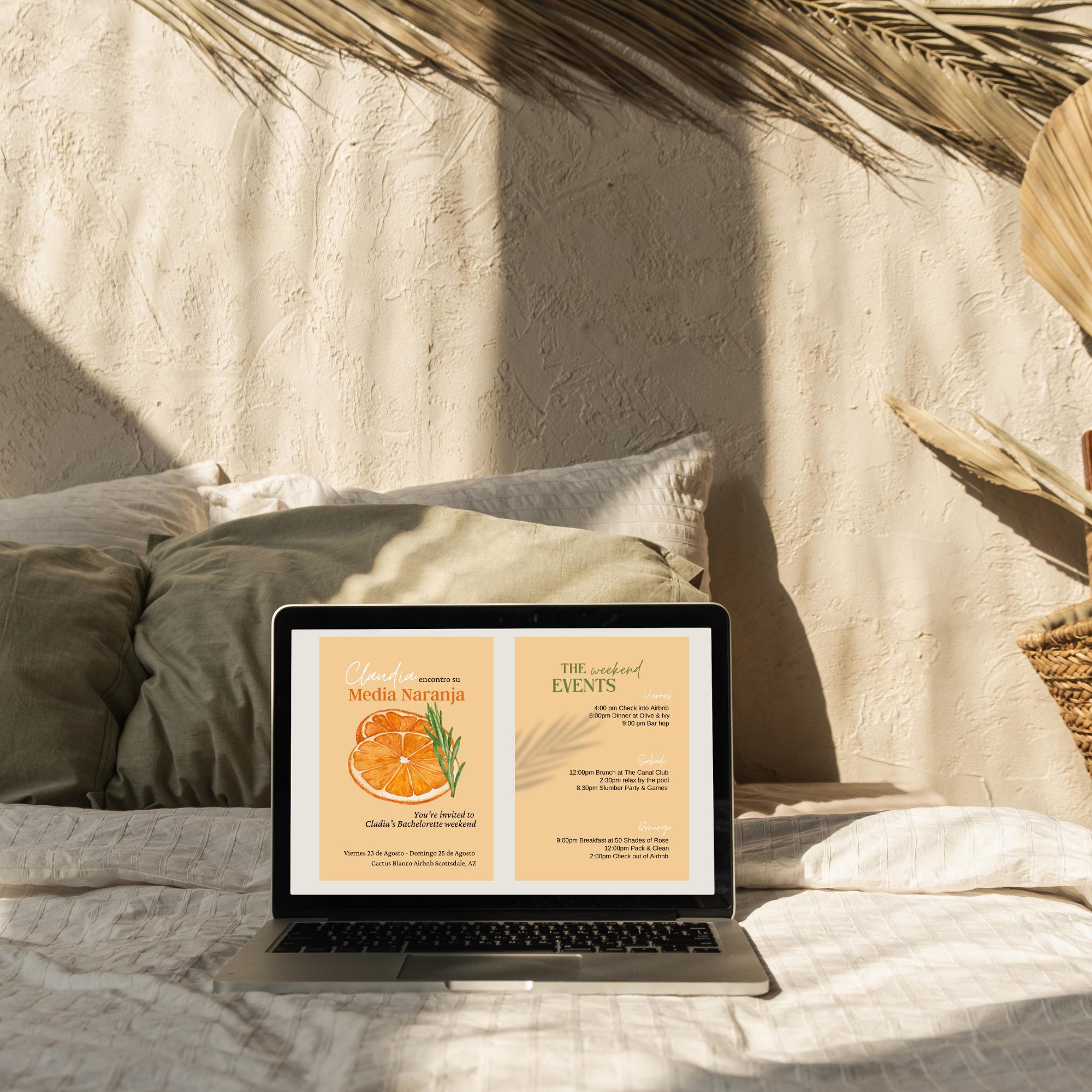 Mi Media Naranja Invitation Template Orange Bachelorette Theme ...