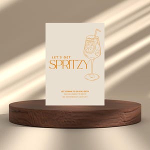 Lets Get Spritzy Birthday Invitation Editable Template Orange Summer ...