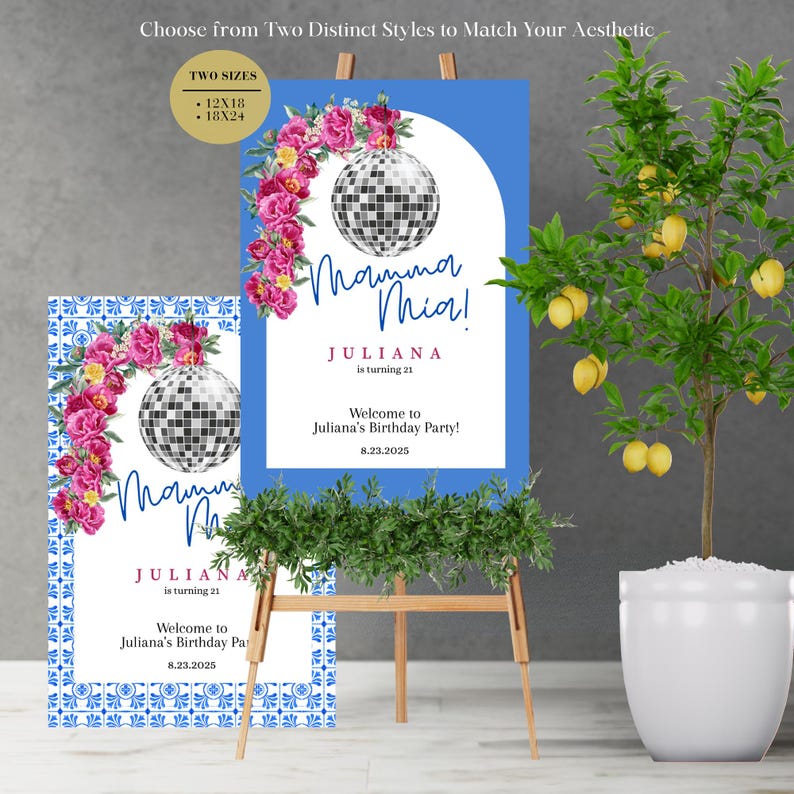 Amalfi Coast Welcome Sign Printable Template Mamma Mia Party Editable ...