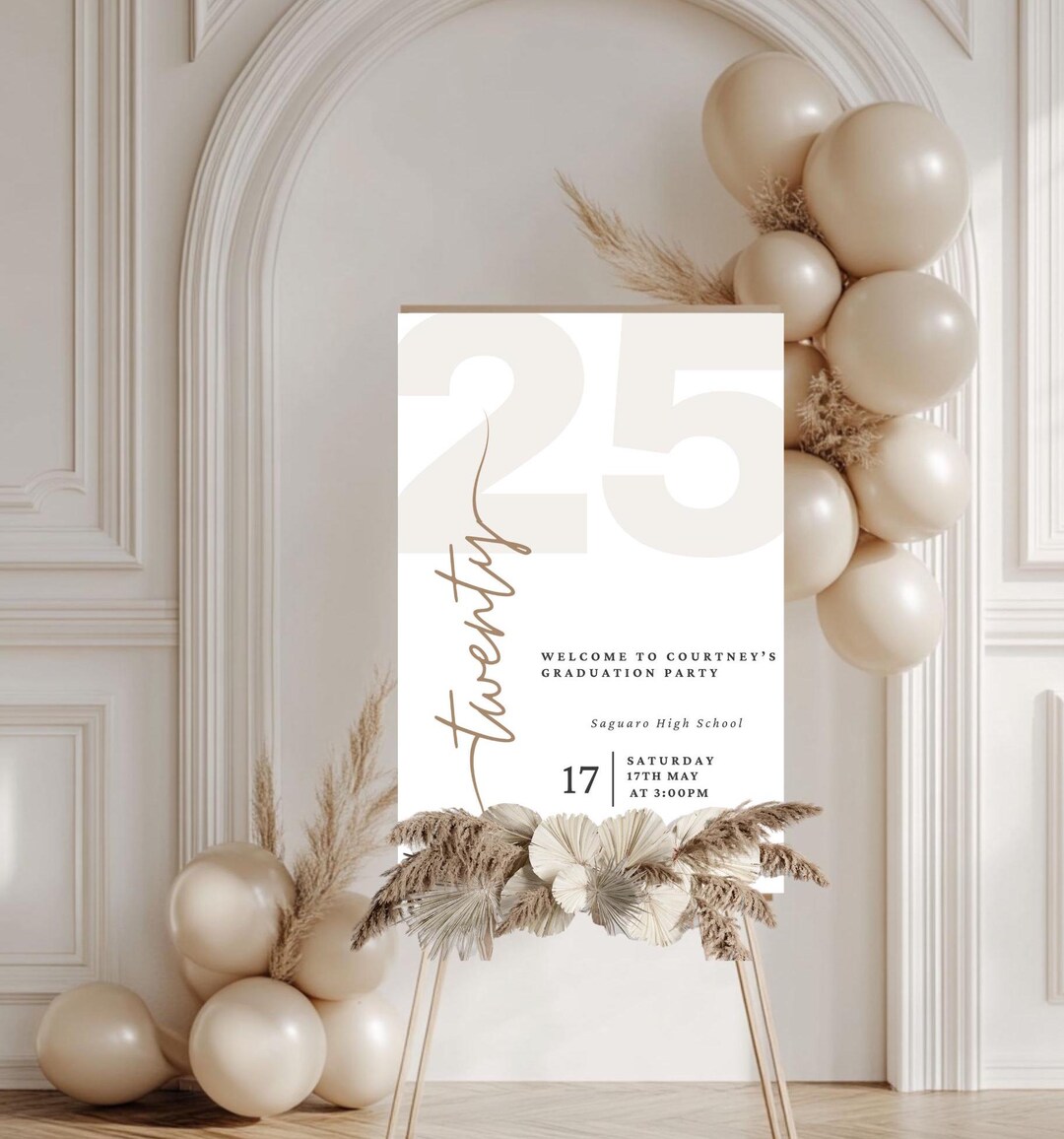 Graduation Party Welcome Sign 2025 Graduate Photo Arched Template 18x24 ...