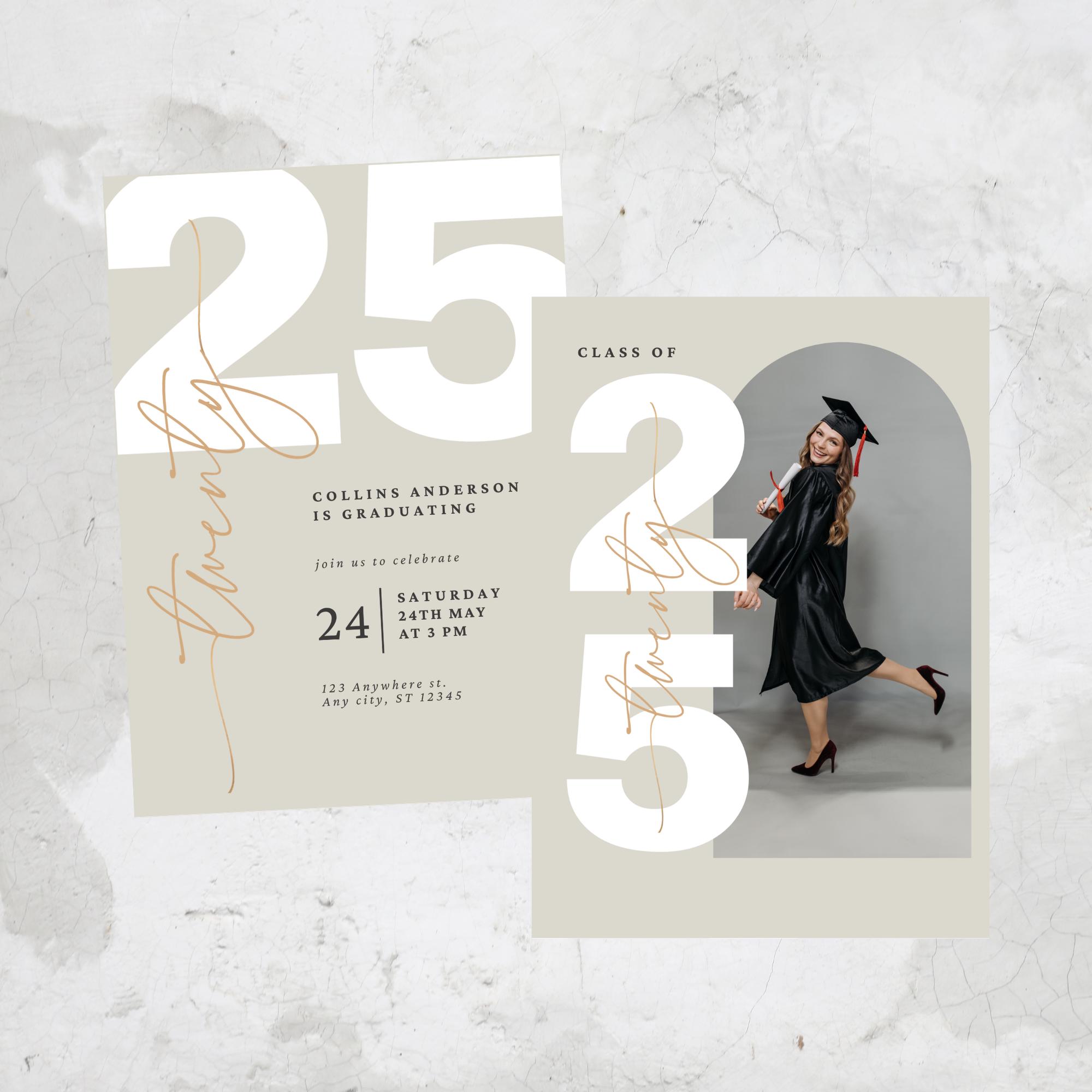 Class of 2025 Graduation Announcement Modern High School Invitation ...