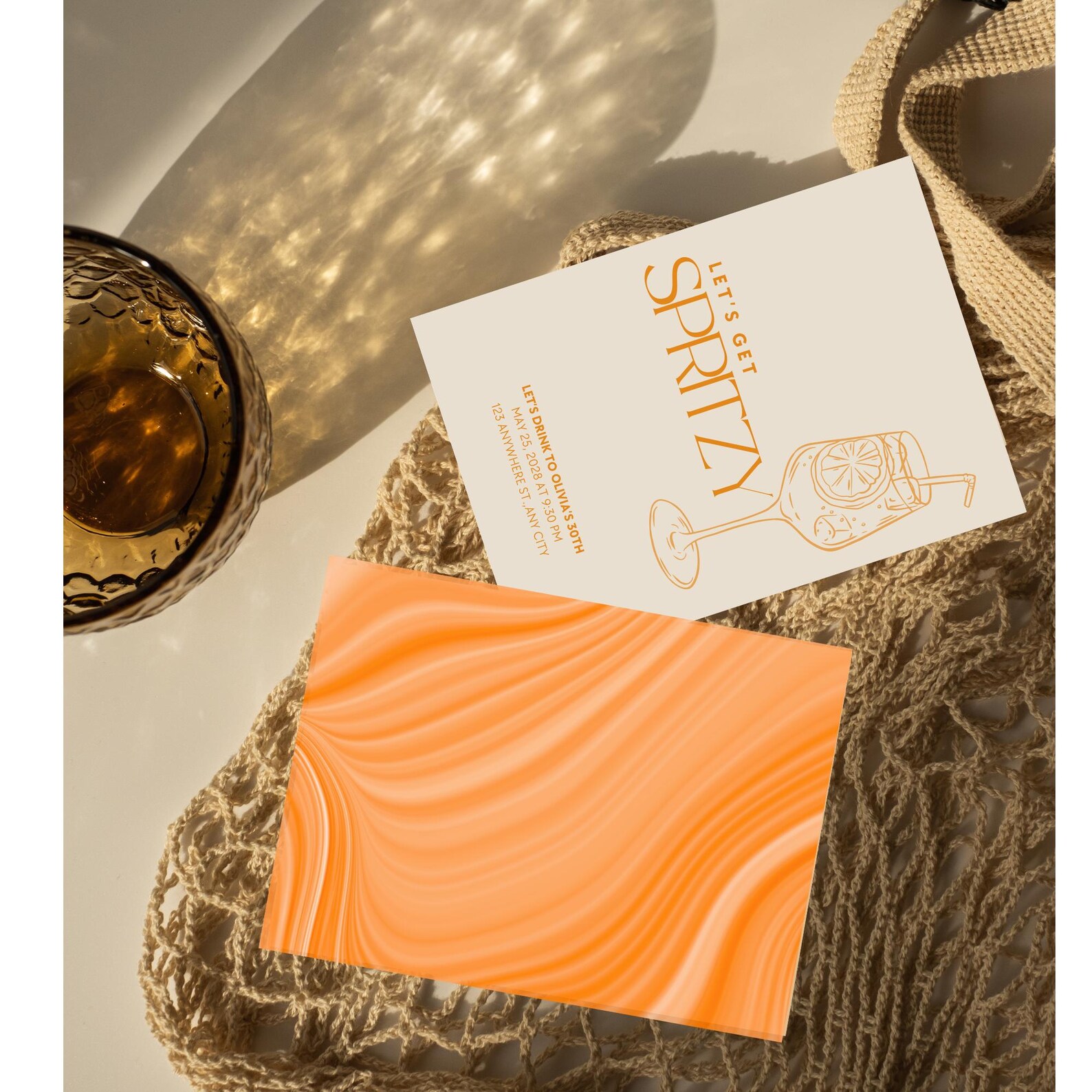 Lets Get Spritzy Birthday Invitation Editable Template Orange Summer ...
