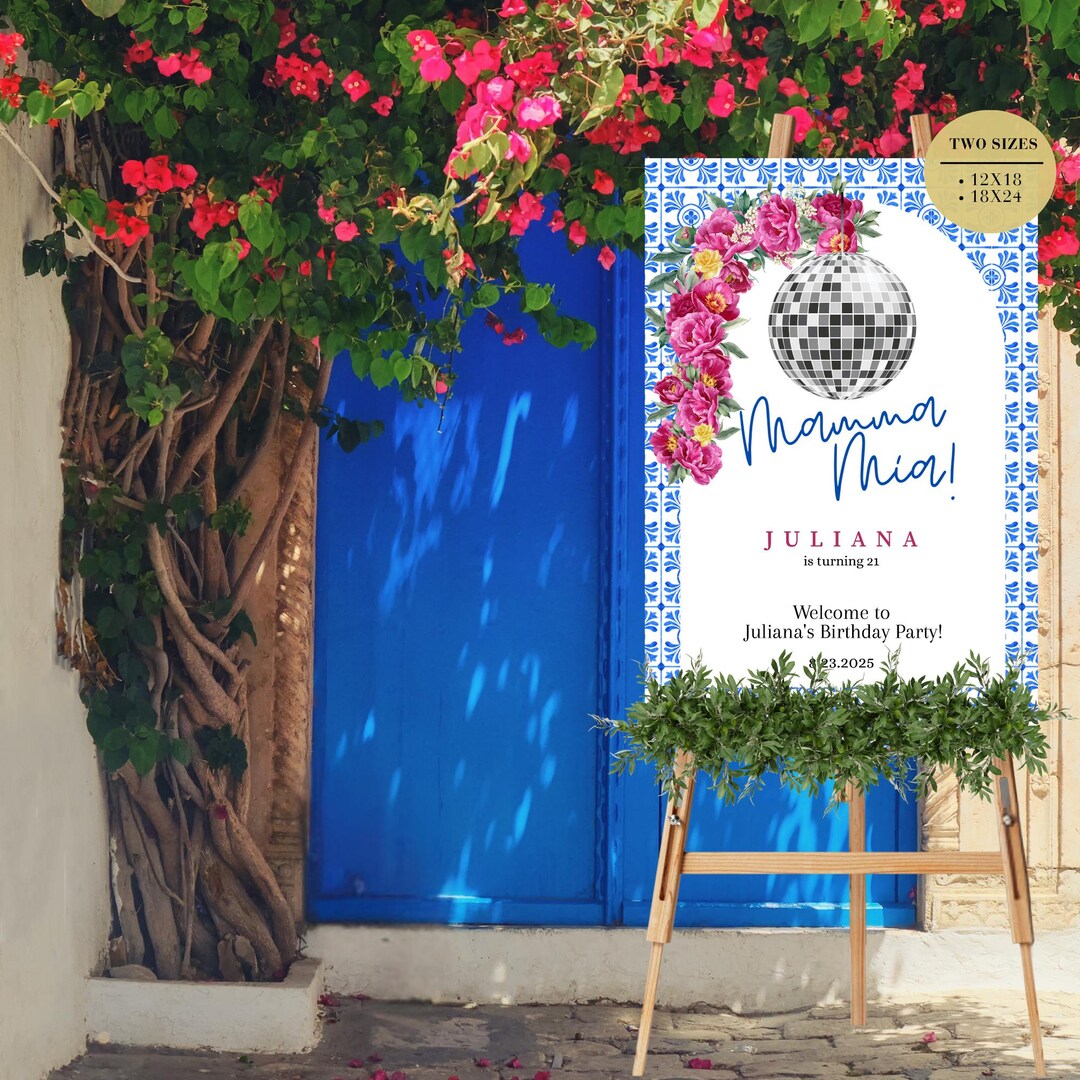 Amalfi Coast Welcome Sign Printable Template Mamma Mia Party Editable ...