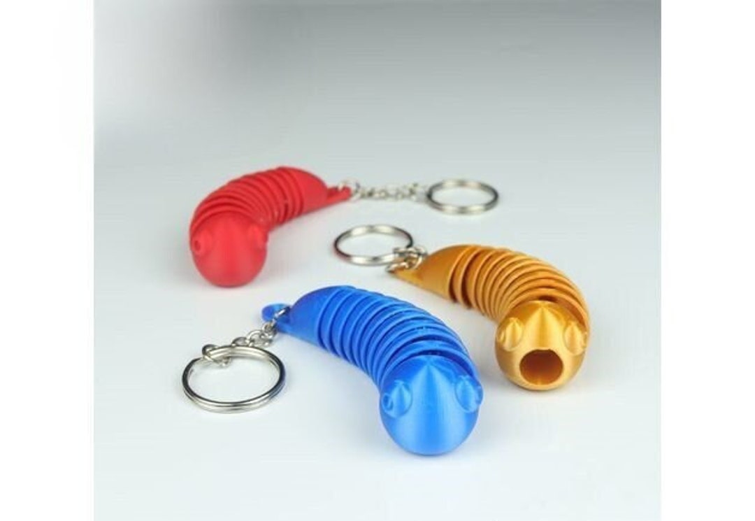 Articulated Flexible Worm Keychain Fidget | 3D Printed - Etsy