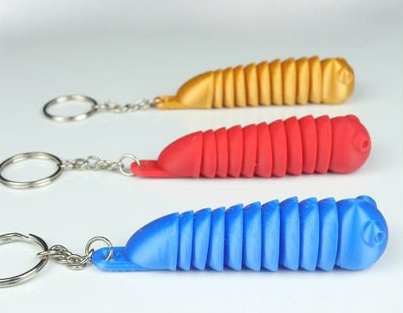 Articulated Flexible Worm Keychain Fidget | 3D Printed - Etsy