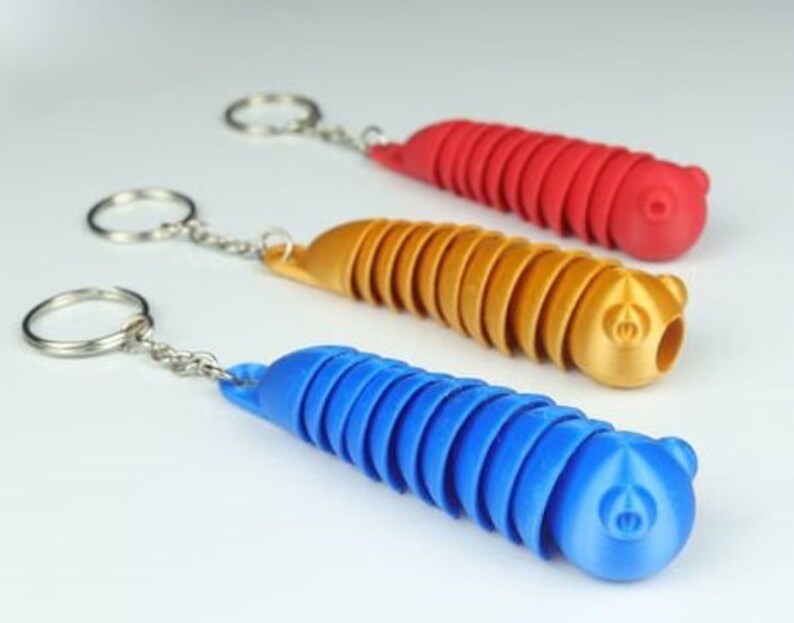 Articulated Flexible Worm Keychain Fidget | 3D Printed - Etsy