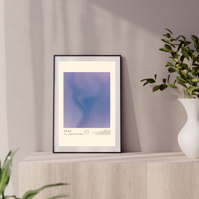 Third Eye Chakra Art, Anja Chakra Wall Art, Spiritual Aura Poster ...