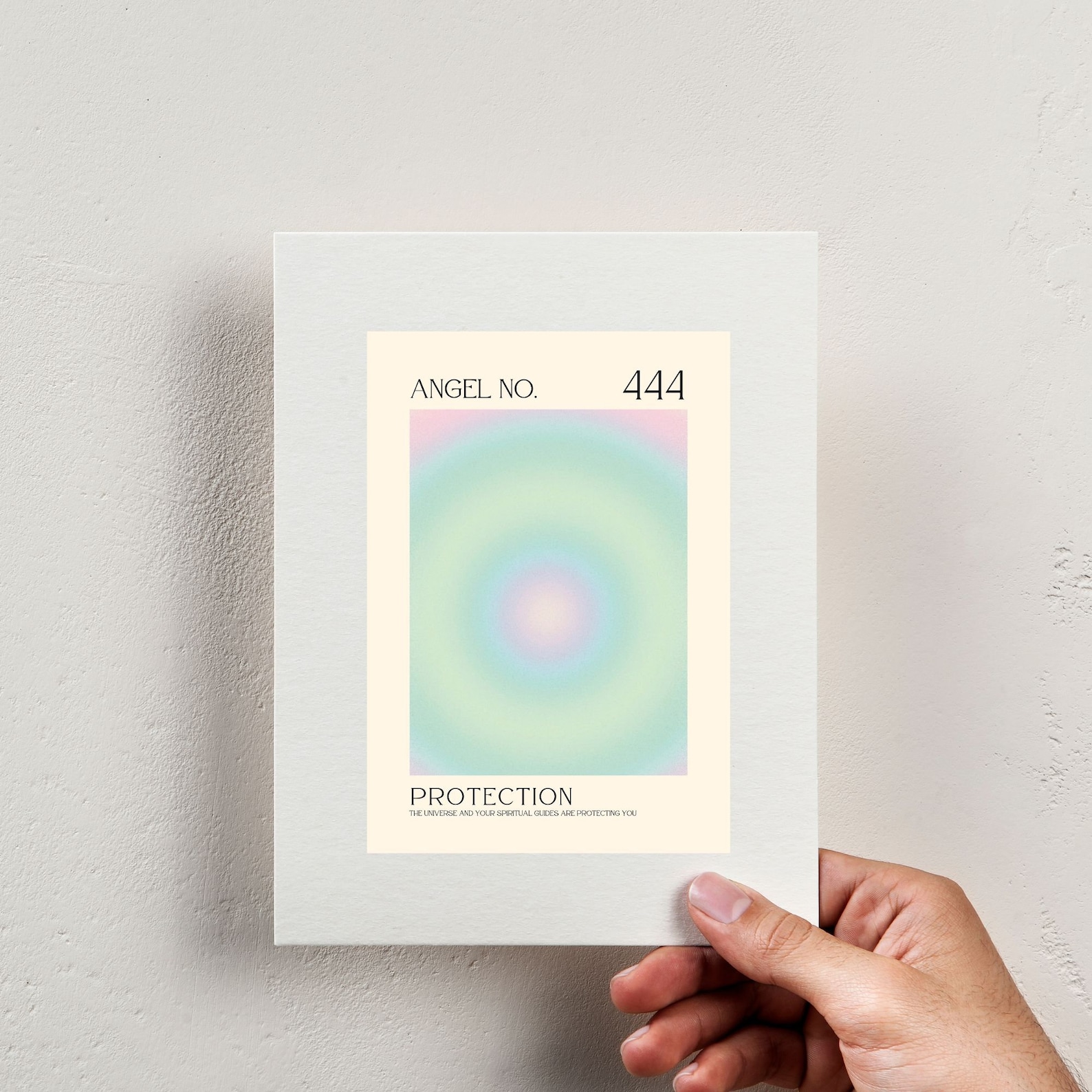 Angel Number 444, Spiritual Aura Poster, Colourful Art Print, Angel ...