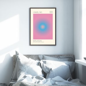 Angel Number 111, Spiritual Aura Poster, Colourful Art Print, Angel ...