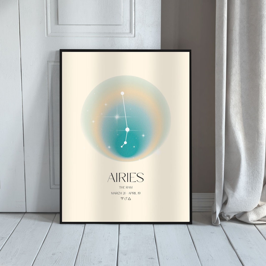 Widder Art Print, Horoskop Sternzeichen druckbare Kunst, Astrologie ...
