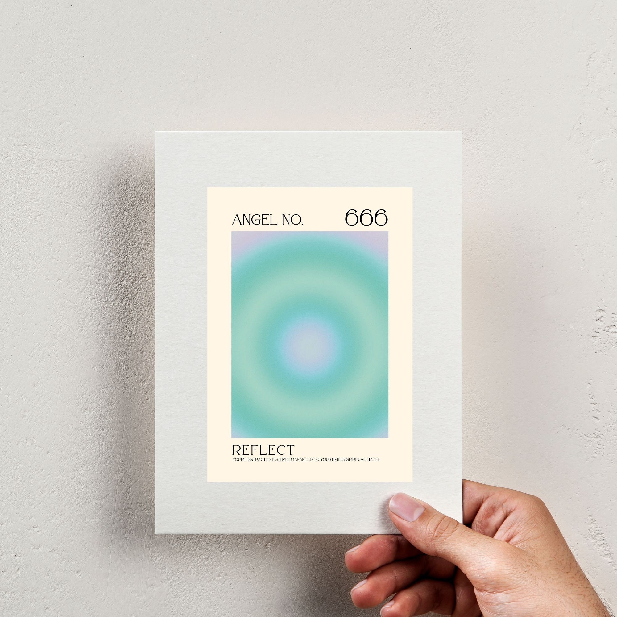 Angel Number 666, Spiritual Aura Poster, Colourful Art Print, Angel ...