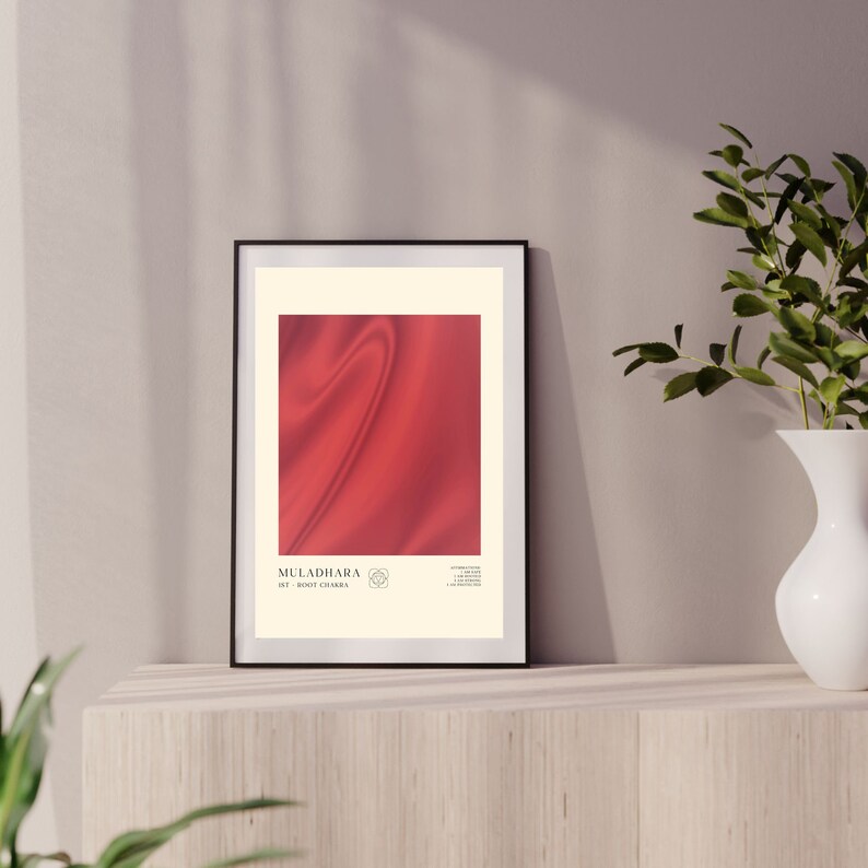Root Chakra Art, Muladhara Chakra Wall Art, Spiritual Aura Poster ...