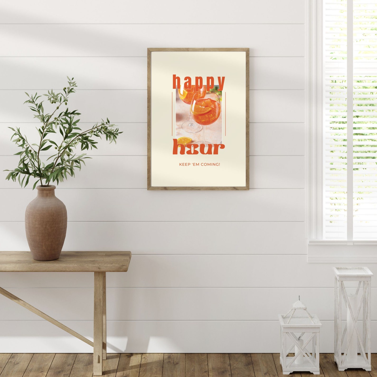 Aperol Spritz Poster, Happy Hour Art Print, Retro Cocktail Print ...