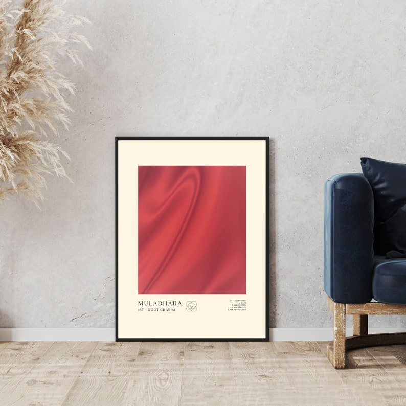 Root Chakra Art, Muladhara Chakra Wall Art, Spiritual Aura Poster ...